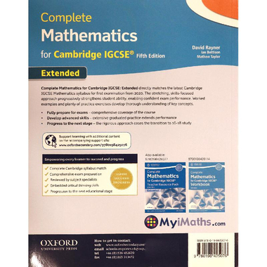 Complete Mathematics, 5th Edition - Student Book (Extended) Cambridge IGCSE David Rayner - Jarir ...