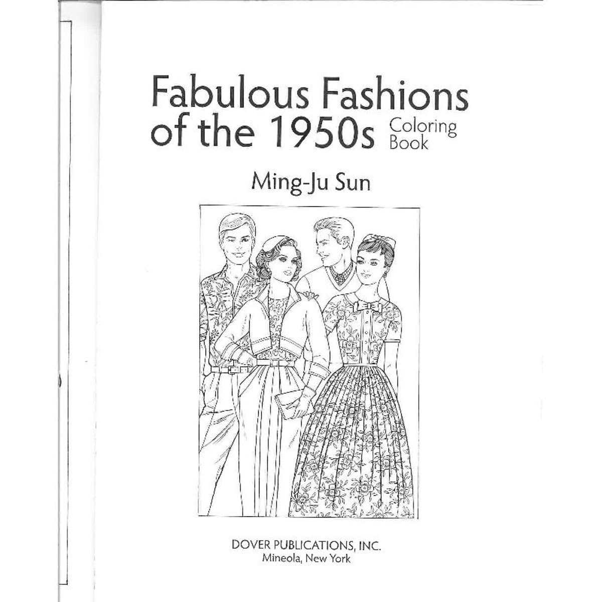 1950s fashion coloring pages